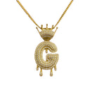 Royal Drip Initial Necklace: Gold