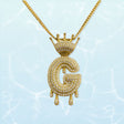 Royal Drip Initial Necklace: Gold