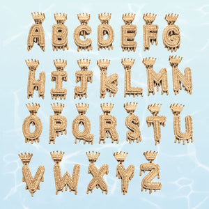 Royal Drip Initial Necklace: Gold